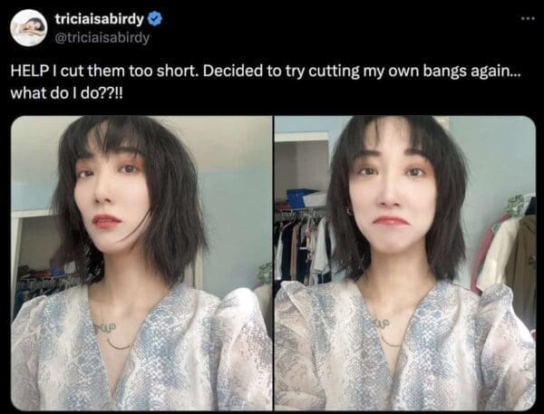 36 Memes That Perfectly Capture the Regret of Cutting Your Own Bangs
