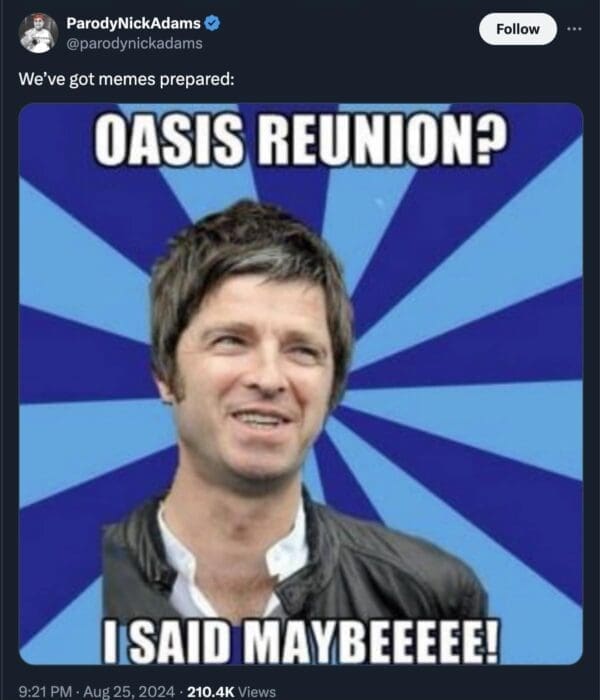 Oasis Reunion Memes: 30 Reactions to the Band's Announcement