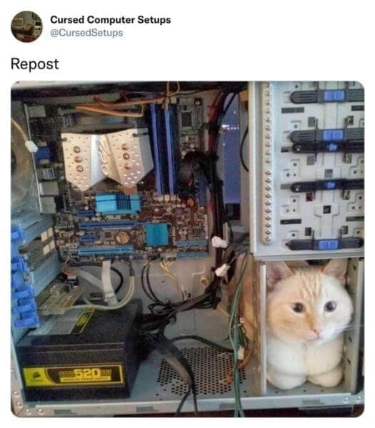 25 Cursed Computer Setups That Defy IT Logic
