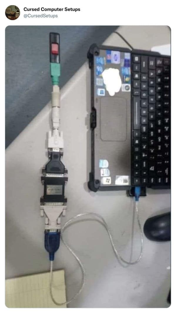 25 Cursed Computer Setups That Defy IT Logic