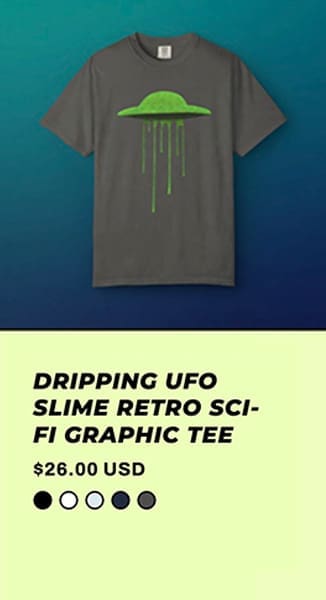Dripping UFO Slime Retro Sci-Fi Graphic Tee